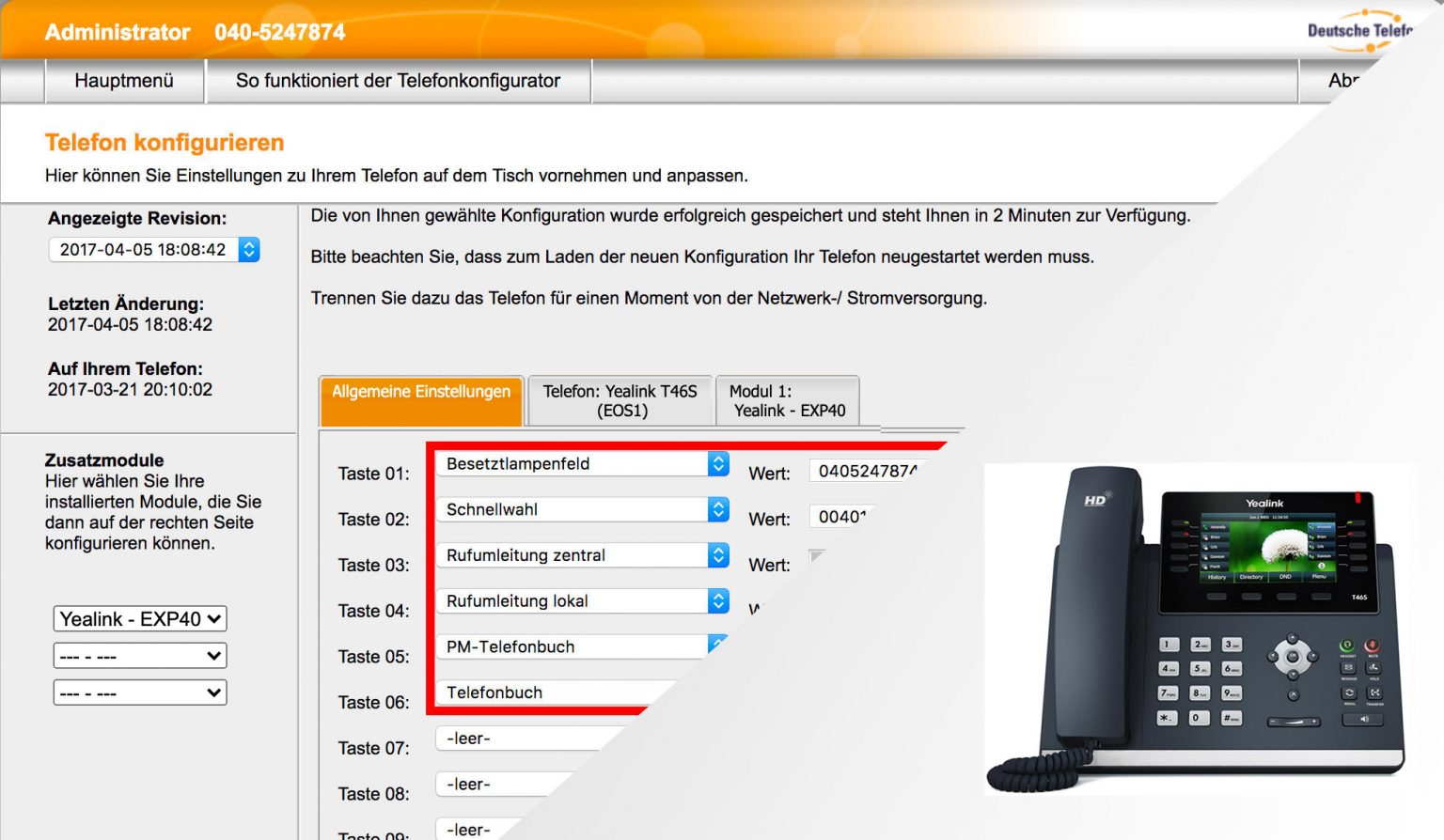 Erste Hilfe – Tisch-Telefon – Yealink T46G und T46S – Tasten belegen – AHOI COMMUNICATION